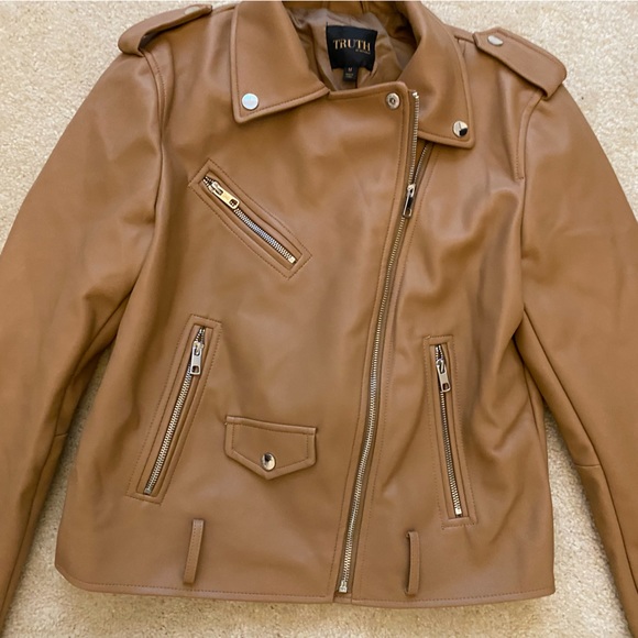 Truth | Jackets & Coats | Truth By Republic Tan Moto Jacket | Poshmark
